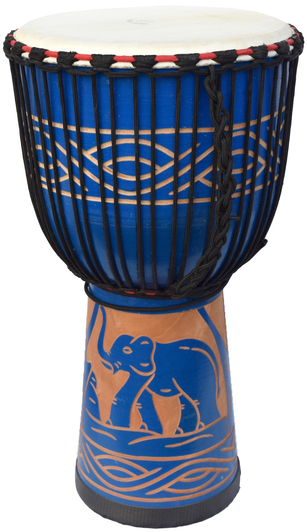 ECKO 65CM CARVED DJEMBE - ELEPHANT BLUE